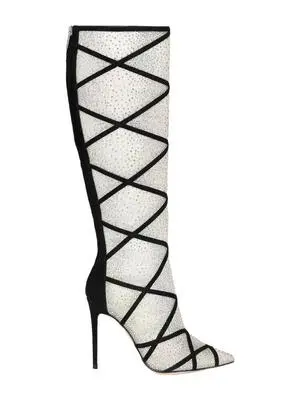 GIANVITO ROSSI Suede Embellished Boots - Black