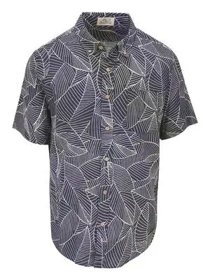Faherty Brand Leaf-print Short-sleeved Shirt - Blue