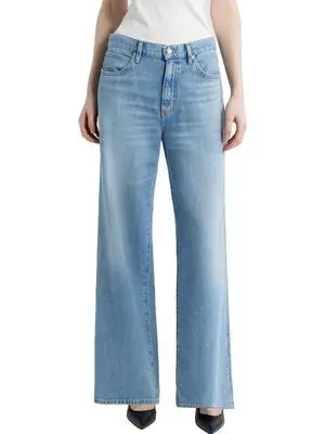 FRAME The Off Duty Stroll Wide Leg Jeans - Frey