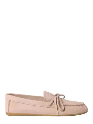 Miu Miu Suede Bow Detailing Loafers - Pink