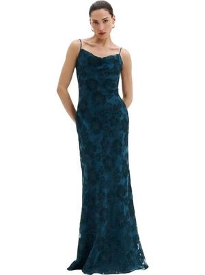 MALINA Sorelle Lace Slip Maxi Dress - Teal