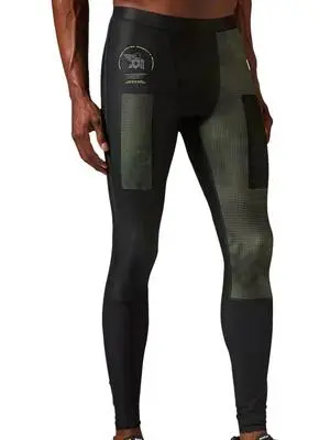 REEBOK Logo-print Compression Leggings - Black