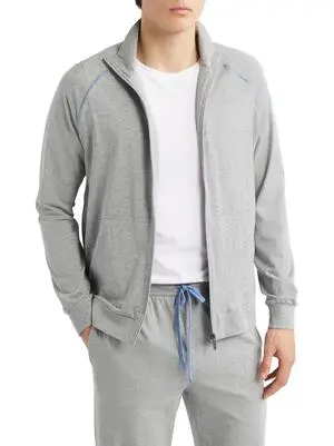 BOSS Mix Match Stretch Cotton Zip Jacket - Medium Grey