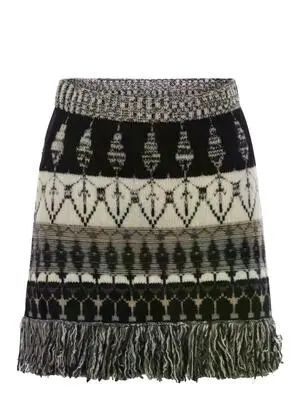 VANISÈ Striped Jacquard Knit Skirt