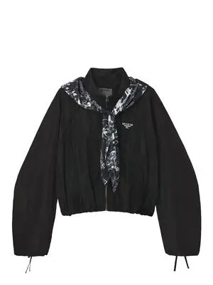 MUSIUM DIV. Ruched-sleeve Hooded Jacket - Black