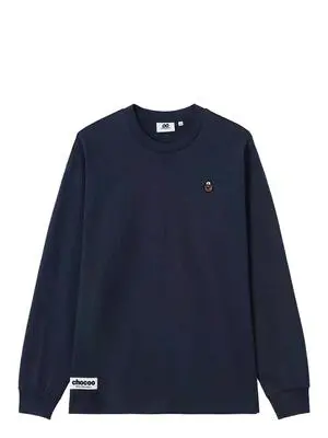 CHOCOOLATE Long-sleeved Crew-neck T-shirt - Blue