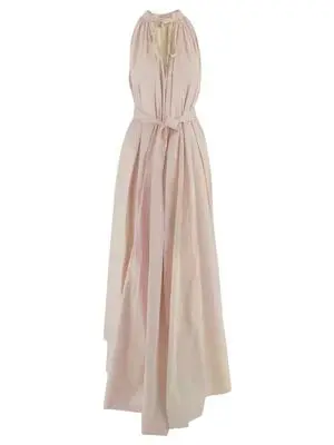 SA SU PHI Frida Belted Halterneck Maxi Dress - Pink