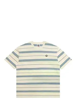 AAPE BY *A BATHING APE Striped Logo T-shirt - Neutrals