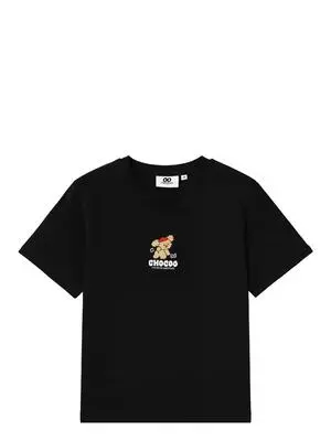 CHOCOOLATE Logo-embroidered T-shirt - Black