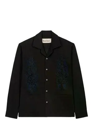 BAZISZT Duke Floral-embroidered Shirt - Black