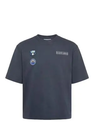 MARINE SERRE Scout Patches Crew-neck T-shirt - Blue