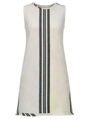 OSKLEN Striped Fringed Mini Dress - Neutrals