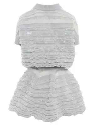 CFCL Striped Ribbed Mini Dress - Grey