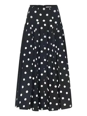 NICHOLAS Polka-dot Midi Skirt - Black