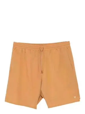 LIVTHELABEL Logo-print Elasticated Waistband Shorts - Brown