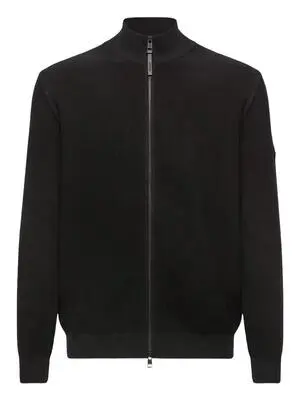 Moncler Zip-up Knit Sweater - Black
