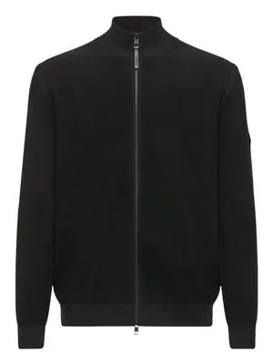 Moncler Zip-up Knitted Sweater - Black