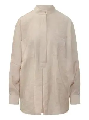 LE SULLY STUDIO Long-Sleeve Blouse Neutrals