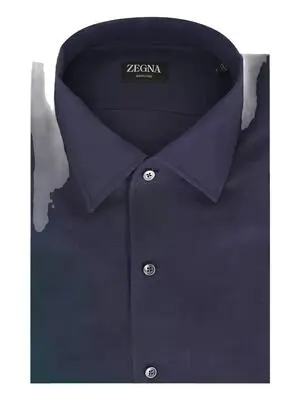 Zegna Oasilino Spread-collar Shirt - Blue