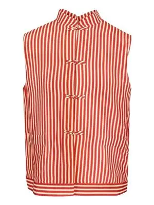 HUI HUI Lorenzo Striped Knotted Top - Red