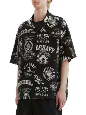 CHOCOOLATE Printed Short-sleeve Shirt - Black