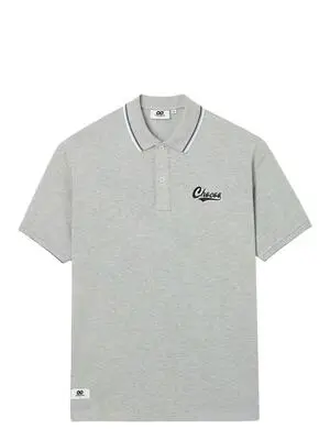 CHOCOOLATE Piped Embroidered Polo Shirt - Grey