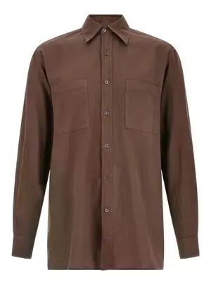 CELLAR DOOR Paul Cotton Shirt - Brown