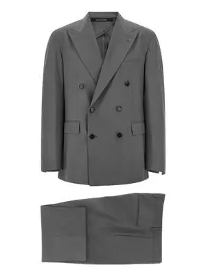 Tagliatore Double-breasted Peaked-lapel Suit - Grey