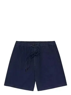 SLOWEAR Corduroy Drawstring Shorts - Blue