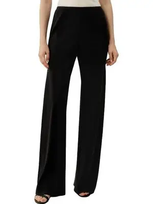 Lilysilk Bias Cut Straight Leg Silk Trousers - Black