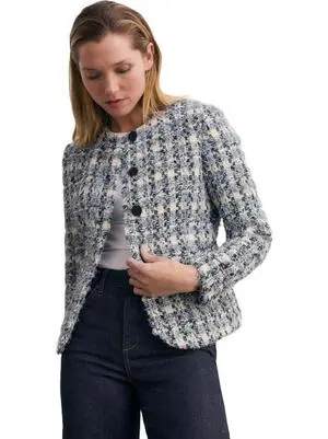 The Fold Sunbury Tweed Jacket - Navy