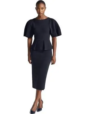 The Fold Nocara Sculpt Knit Dress - Navy