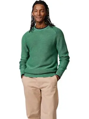 Aubin Saxilby Tuck Stitch Crew Neck Jumper - Green