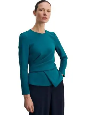 The Fold Malone Woven Top - Blue