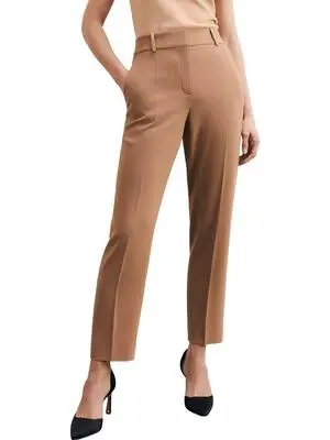 The Fold The Fold High-Rise Tailored Ankle Trousers Camel