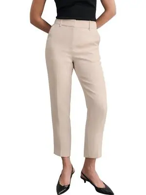 The Fold The Fold High-Rise Tailored Ankle Trousers Stone