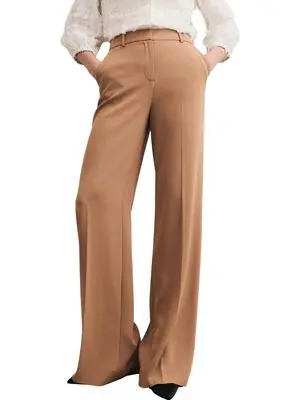 The Fold Adelaide Clever Crepe Wide Leg Trousers - Neutral