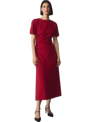 The Fold Salerno Midi Dress - Red