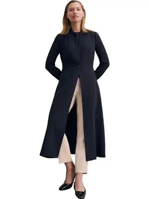 The Fold Finchley Crepe Coat - Navy