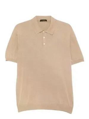 ZANONE Buttoned Polo Shirt - Neutrals