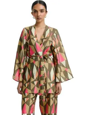 DIARRABLU Printed Duster - Caru Olive