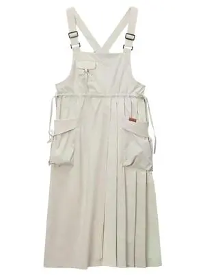 MUSIUM DIV. Buckle Pleated Midi Dress - Neutrals