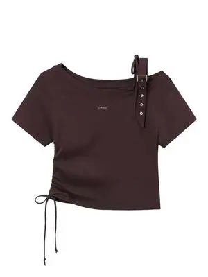 MUSIUM DIV. Tie-strap T-shirt - Brown