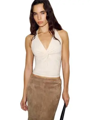 REFORMATION Reformation Sydney Knit Top Ivory