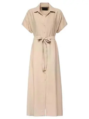 DONDUP Gabardine Belted Maxi Dress - Neutrals