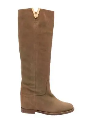 VIA ROMA 15 Metal Detail Knee High Boots - Brown