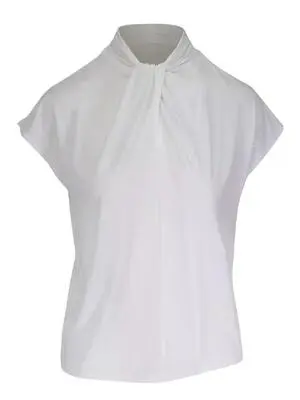 Vince Sleeveless Twisted-collar Blouse - White