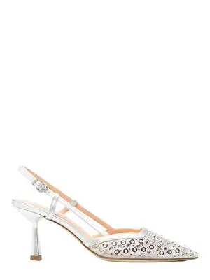 CHANTAL Heeled Slingback Pumps - Silver