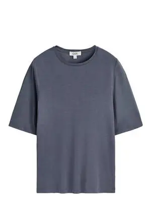 Cos Silk Relaxed T-shirt - Blue