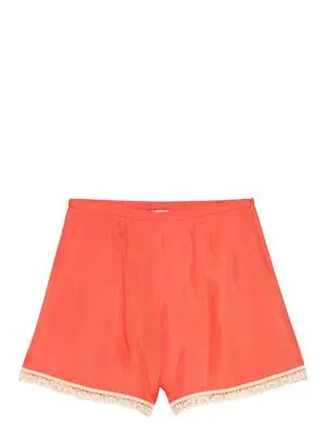FORTE_FORTE Lace Trimmed Shorts - Red